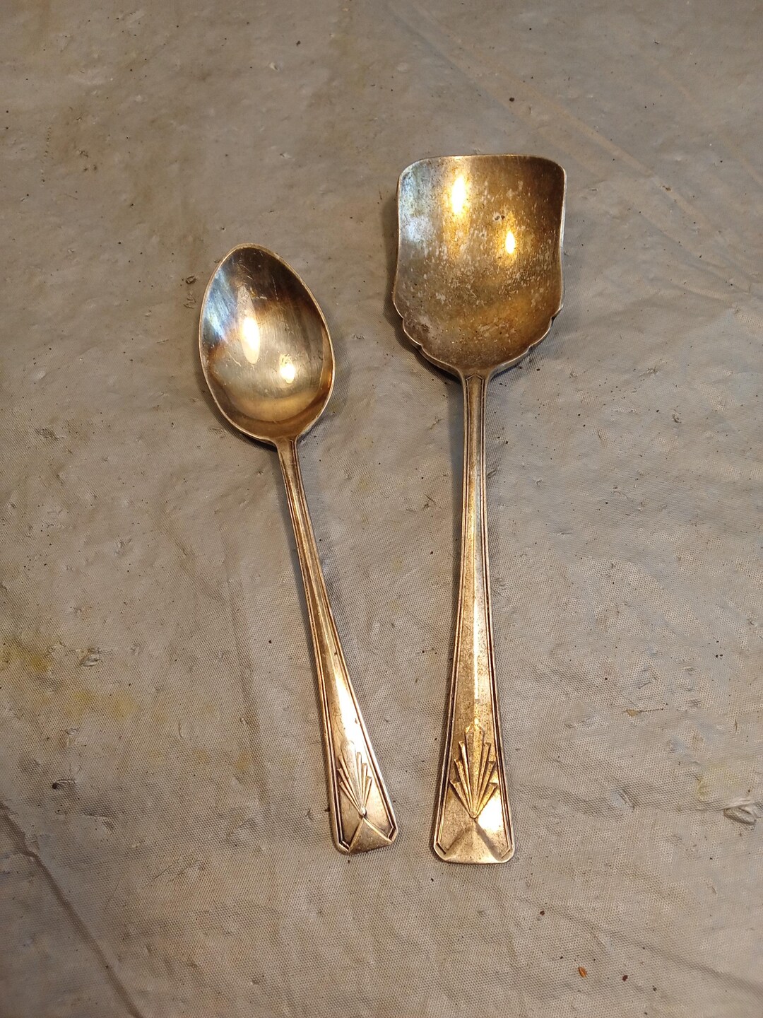3pc Vintage Silverplate Spoons, Art Deco Duchess Sheffield Silverware ...