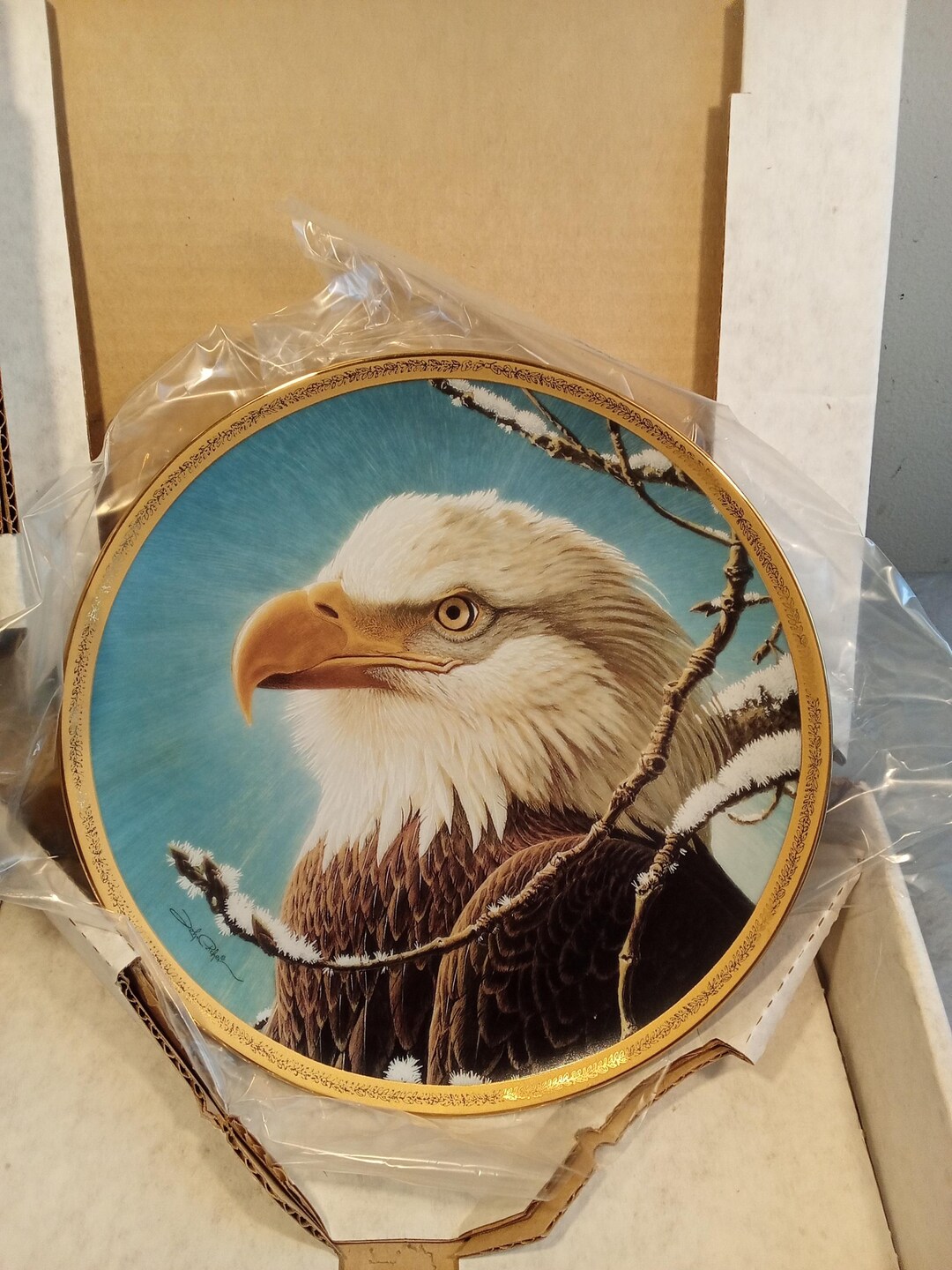 1992 Hamilton Ruler of the Sky Collectible Plate, Patriotic Eagle Plate ...
