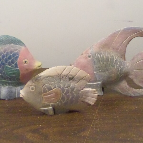 Painted Wood Fish - Etsy