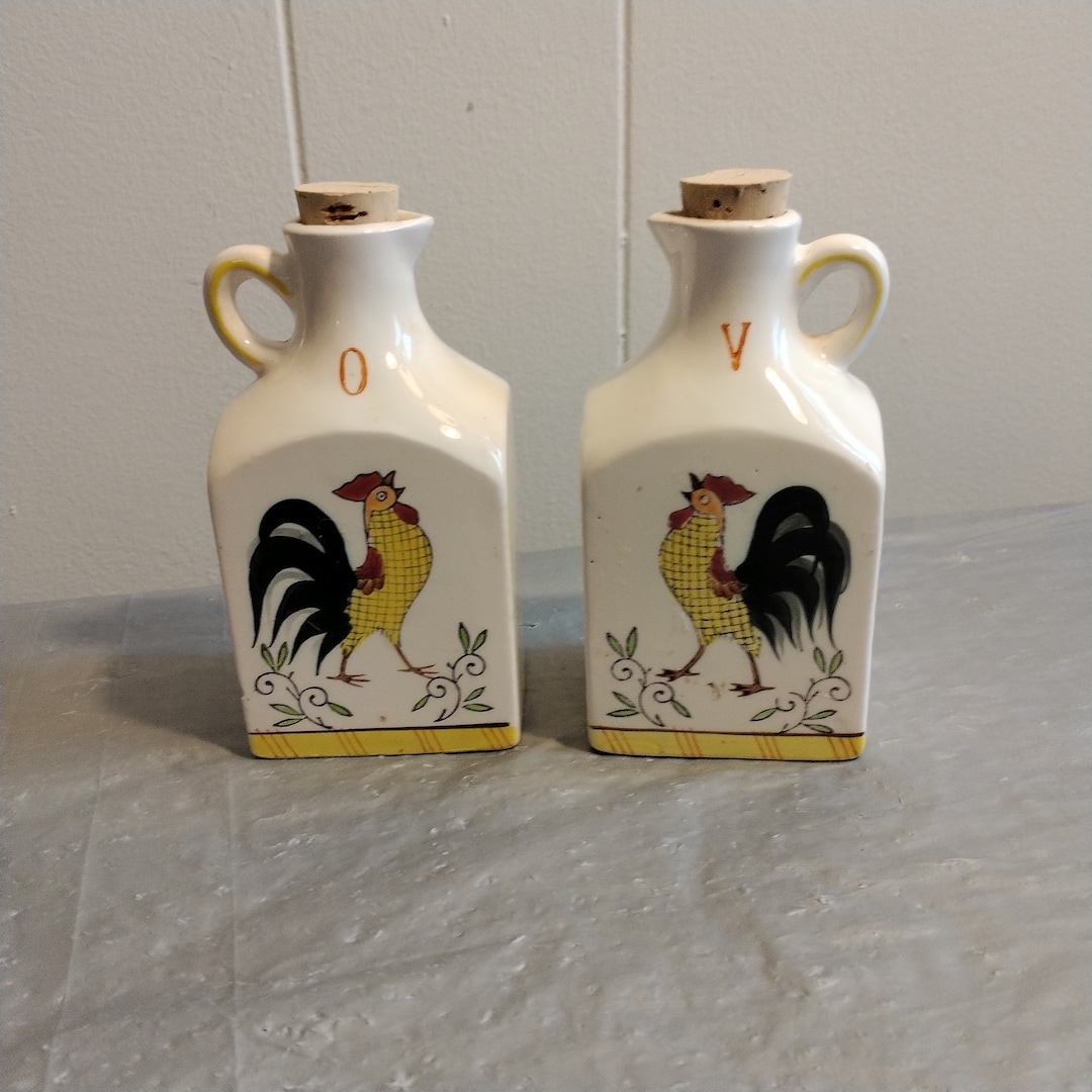 Vintage Ucagco Japan Rooster Cruet Set, Oil & Vinegar Set - Etsy