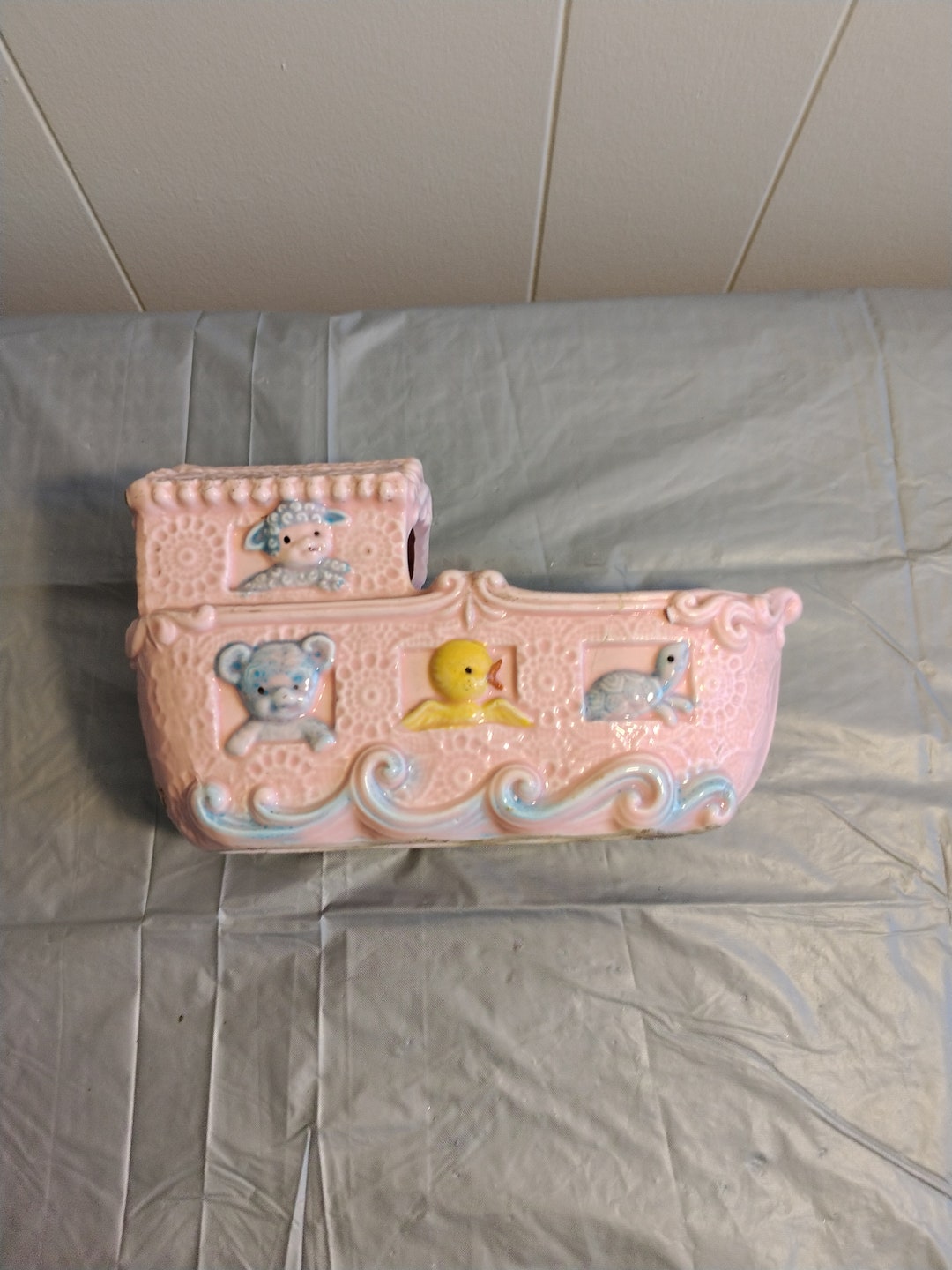 Vintage Napcowear Noah's Ark Pink Planter, Baby Room Decor - Etsy