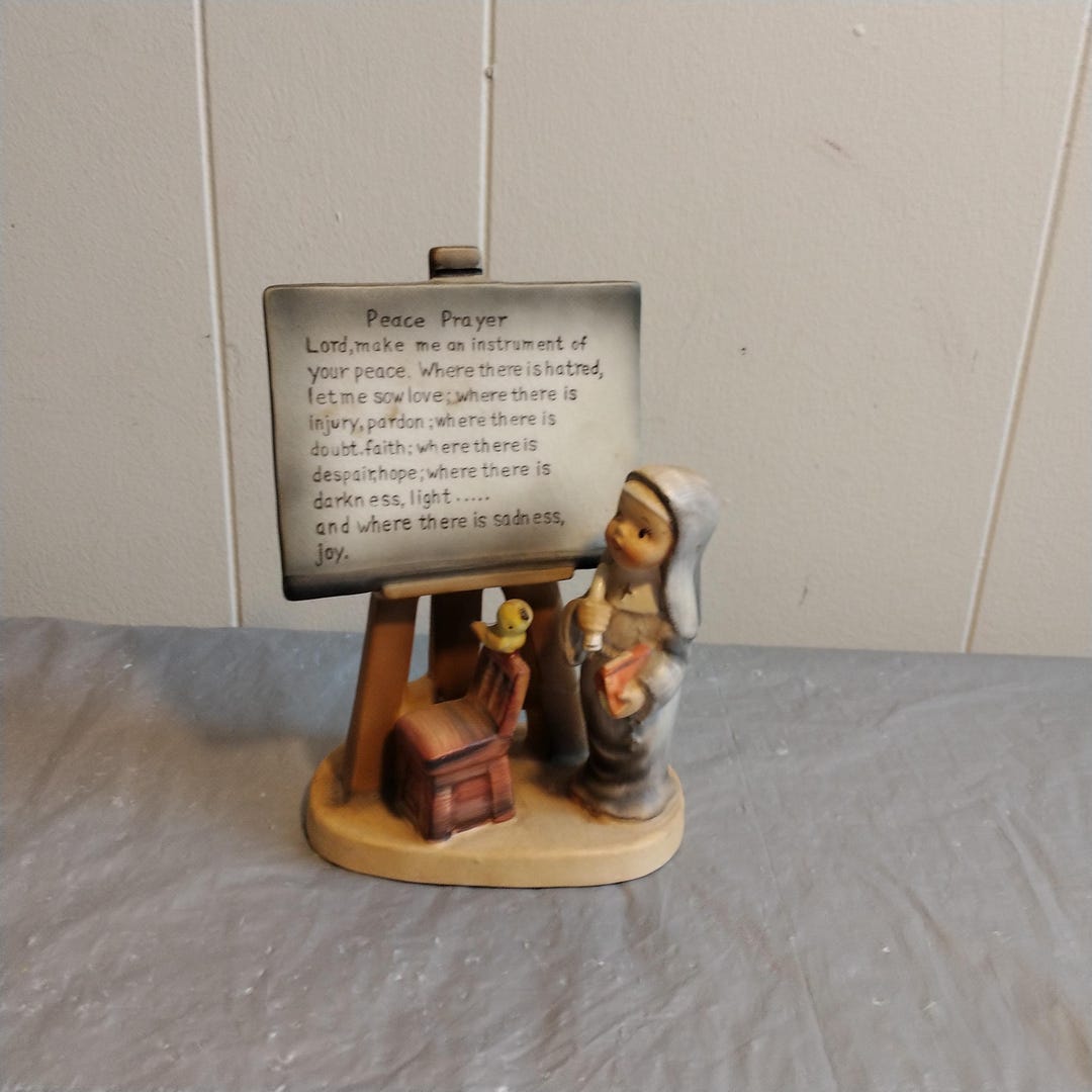Vintage Nun Peace Prayer Figurine, Read Description, Religious Decor - Etsy