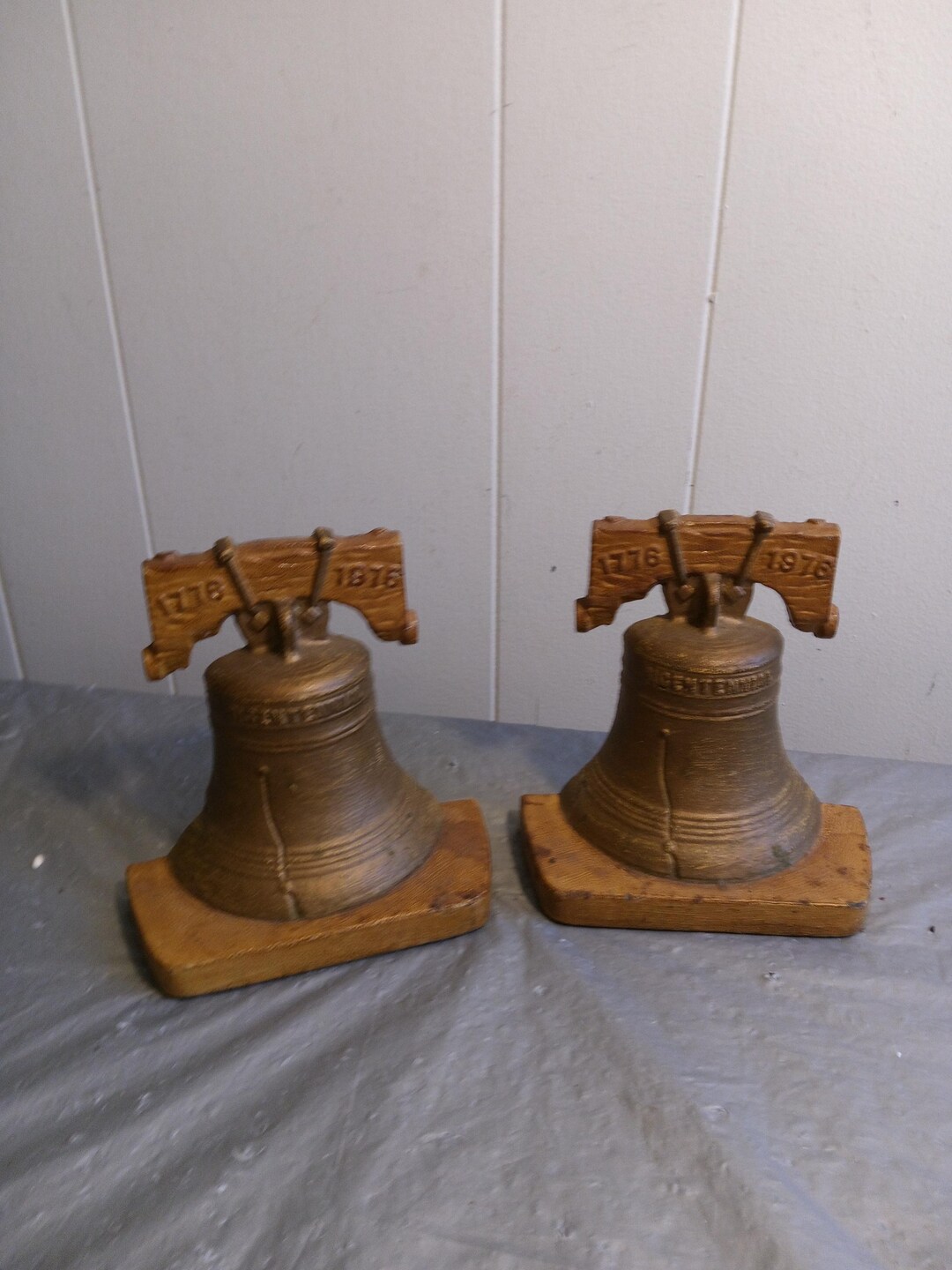 Vintage Cast Iron Liberty Bell Bookends, Read Description - Etsy