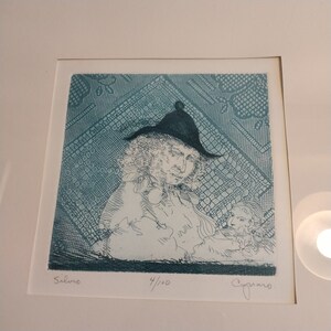 1960s Vintage Vincent Capraro Etching Print, Silvio by Vincent Capraro ...