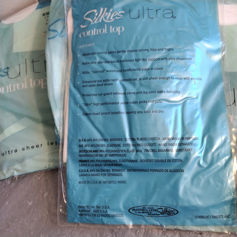 6 Pair Silkies Ultra Control Top X-tall White Pantyhose - Etsy