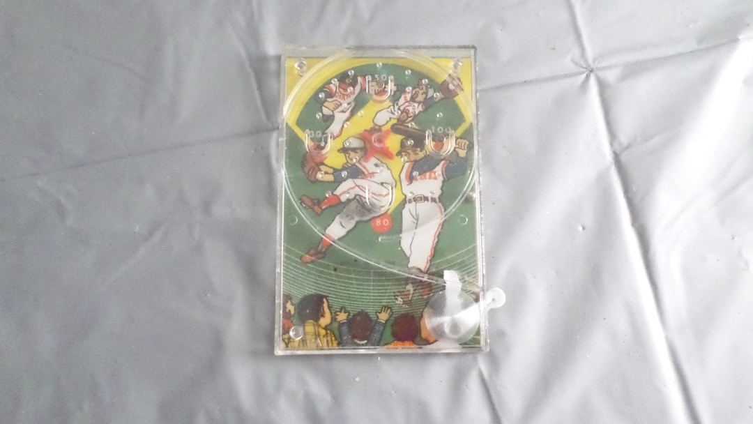 Vintage Japan Mini Baseball Pinball Game, Handheld Pinball Game - Etsy