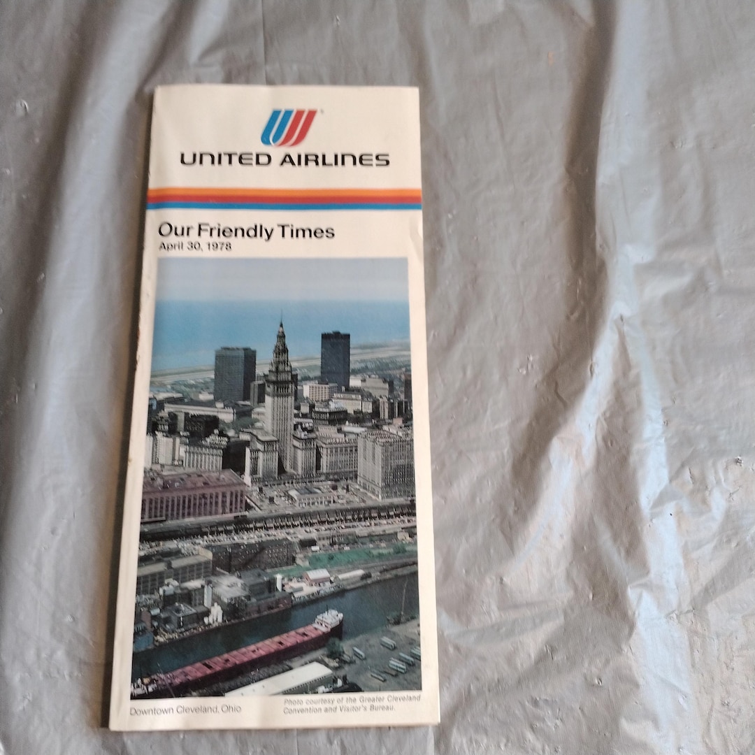 1970s Vintage United Airlines Flight Timetables, Look & Read ...