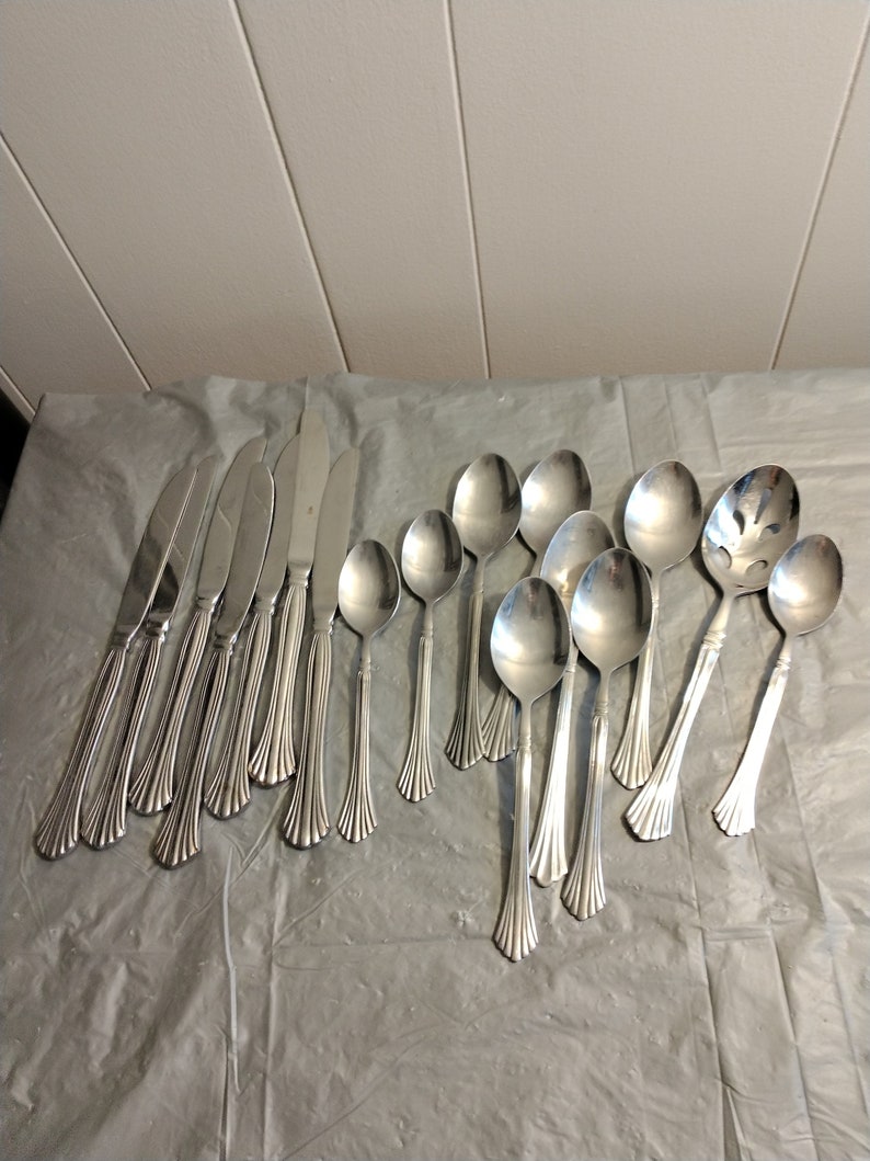 27 Pc Vintage Cambridge Stainless Silverware Set - Etsy