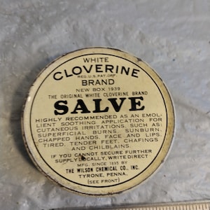 Vintage Cloverine Salve Tin, Wilson Chemical Company - Etsy