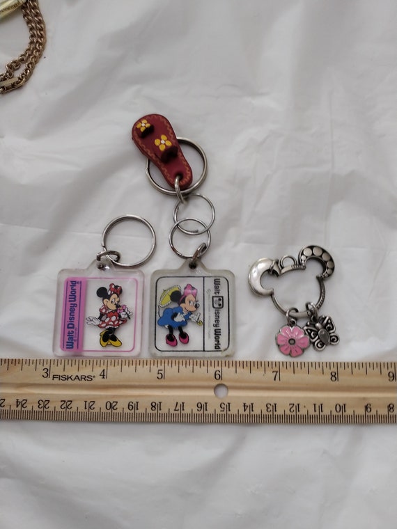 3 pc Vintage Disney Keychains, Minnie Mouse Mickey Mo… - Gem
