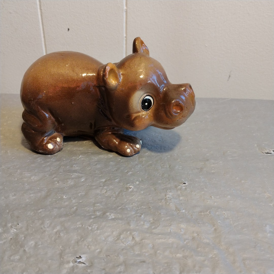 Vintage Paper Mache Baby Hippo, Taiwan Hippopotamus - Etsy