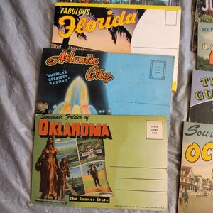 16 Vintage Fold Out Postcards, Atlantic City Florida PA OK TN & More - Etsy
