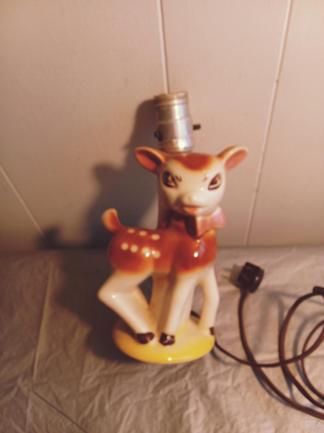Vintage Animal Deer Lamp, Childrens Bedroom Lamp, Read Description ...