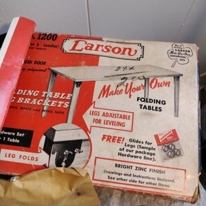 Vintage Larson No 1200 Folding Table Leg Brackets in Box - Etsy