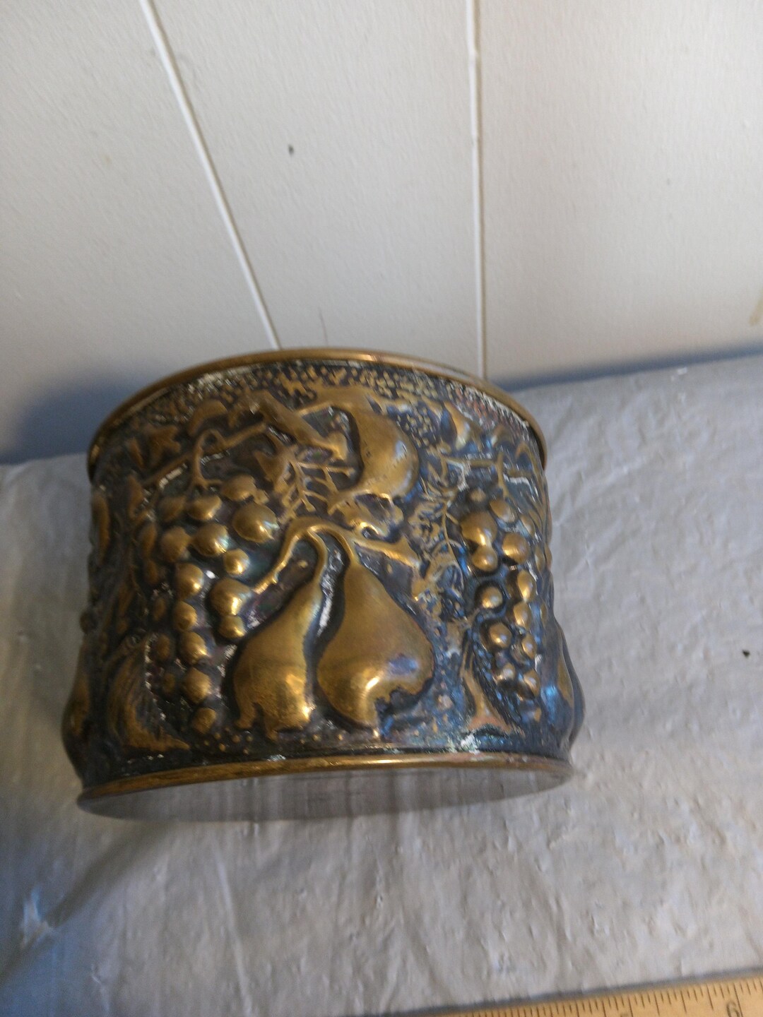 Vintage De Uberti Italy Metal Relief Fruit Bowl Planter - Etsy