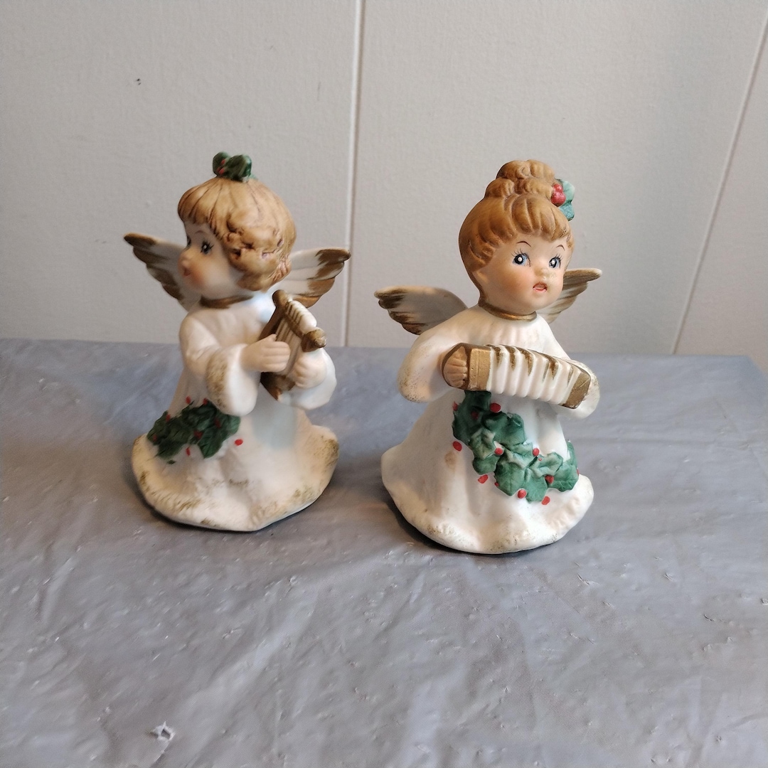 2 Vintage Homco Christmas Angel Figures, Look & Read Description - Etsy