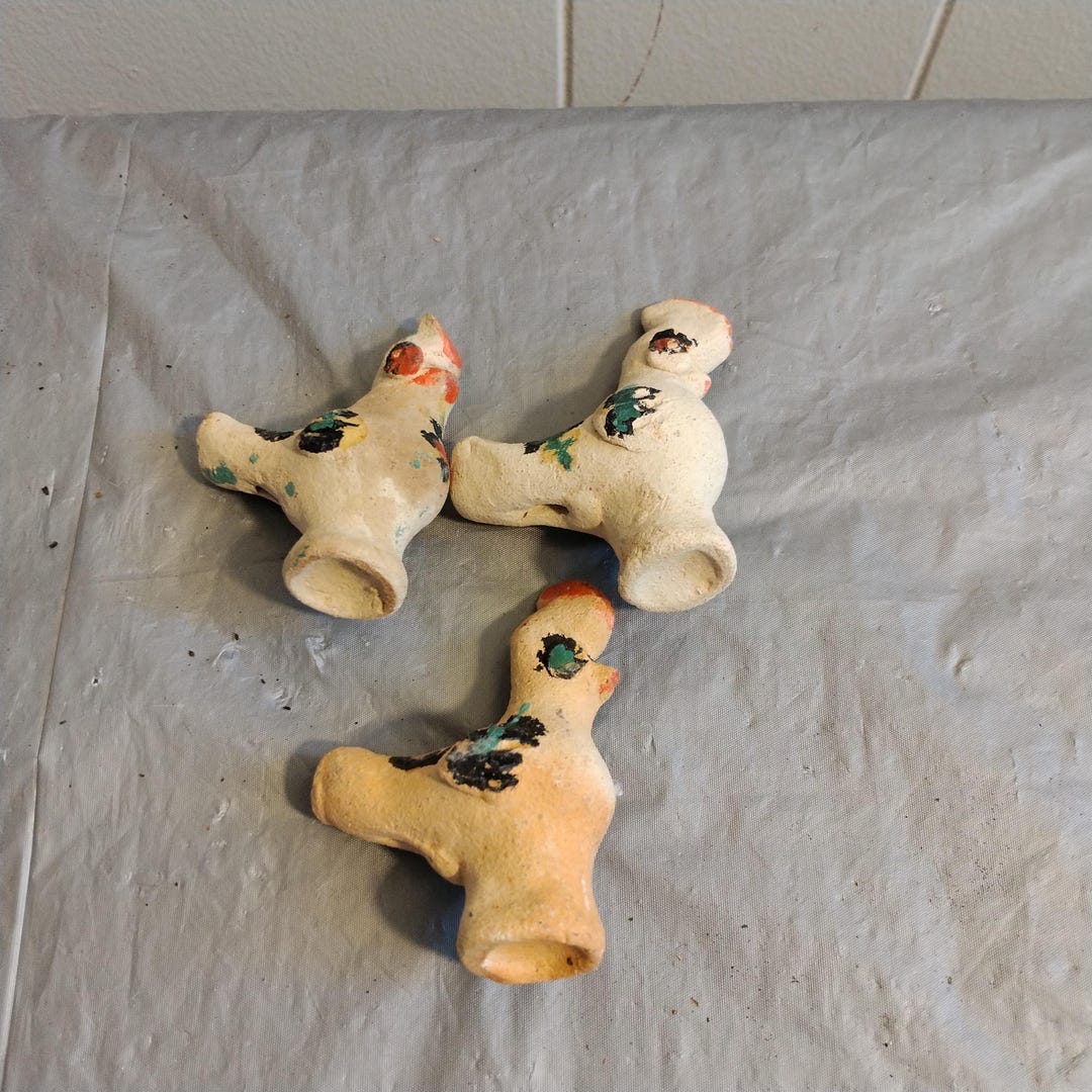 3 Chicken Rooster Art Pottery Clay Whistle - Etsy