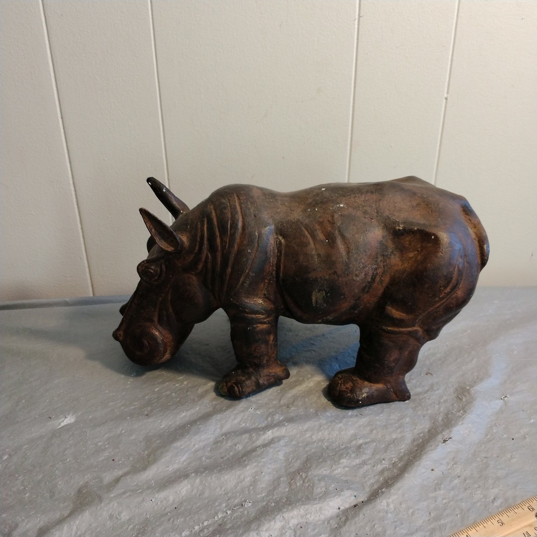 Large Vintage Cast Metal Hippo Statue, Hippopotamus - Etsy