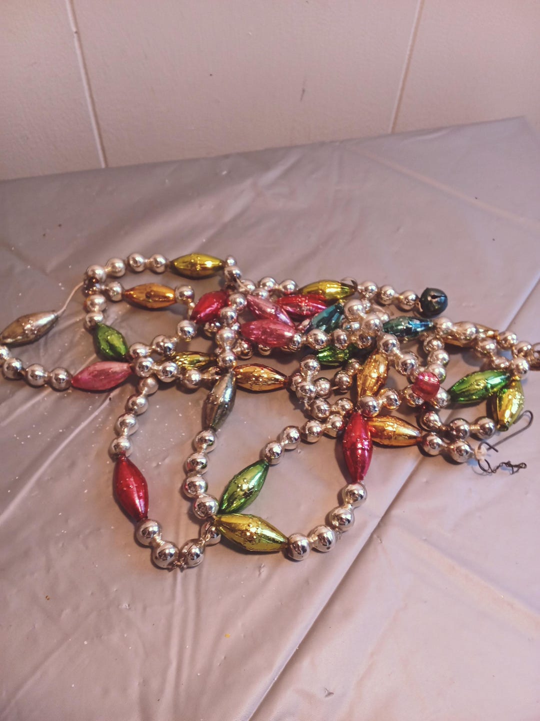 Vintage Glass Bead Christmas Tree Garland Strand, Read Description ...