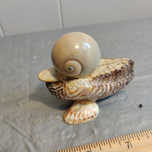 2 Seashell Duck Figurines, Ducks Made From Seashells, Beach Nautical ...