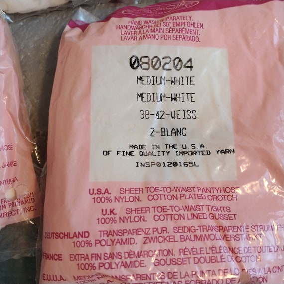 6 Pair Silkies White Pantyhose, White Stockings - Gem