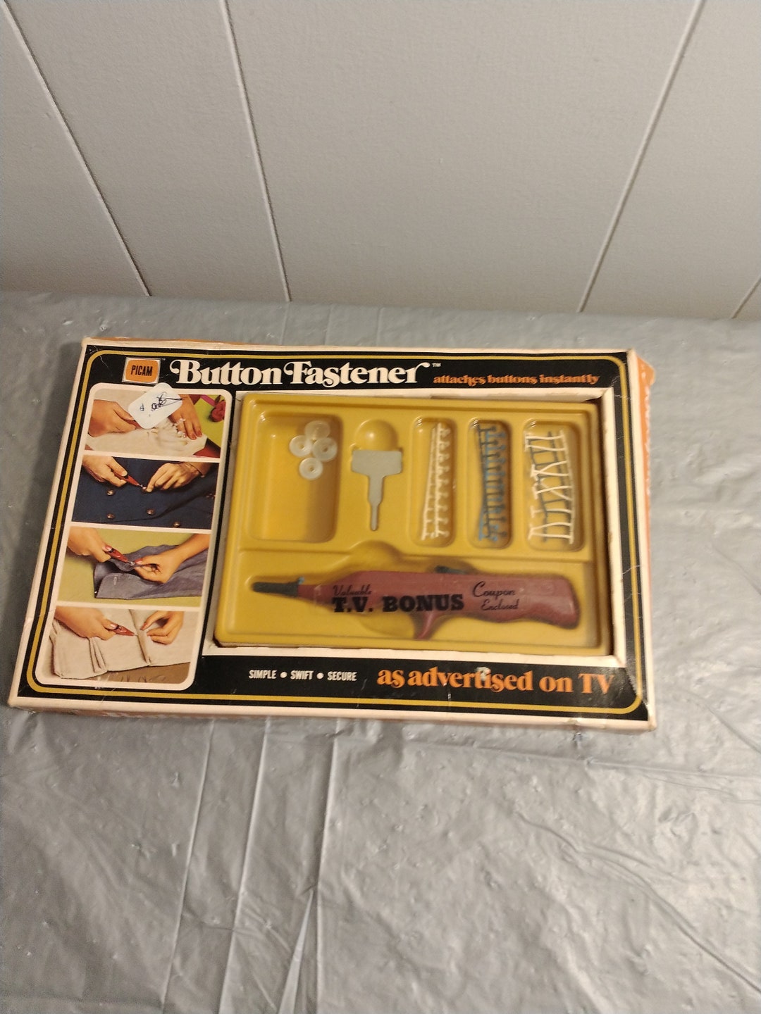 1970s Vintage Picam Button Fastner, Attaches Buttons Instantly - Etsy