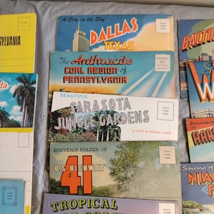 16 Vintage Fold Out Postcards, Atlantic City Florida PA OK TN & More - Etsy