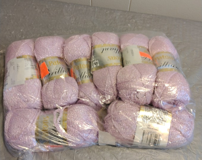8 Patons Brilliant Sparkling Rose Yarn 50g 1.75oz Each, Rose Metallic ...