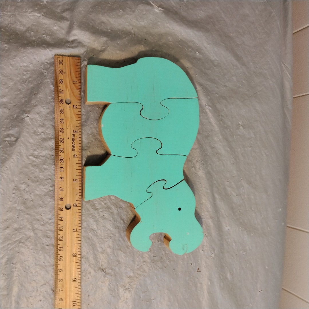 Vintage Wood Hippo Puzzle, Hippopotamus Jigsaw - Etsy