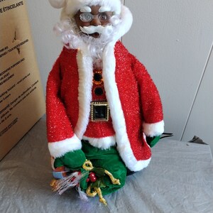 Vintage Avon Fiber Optic African American Santa Claus Christmas Decor ...