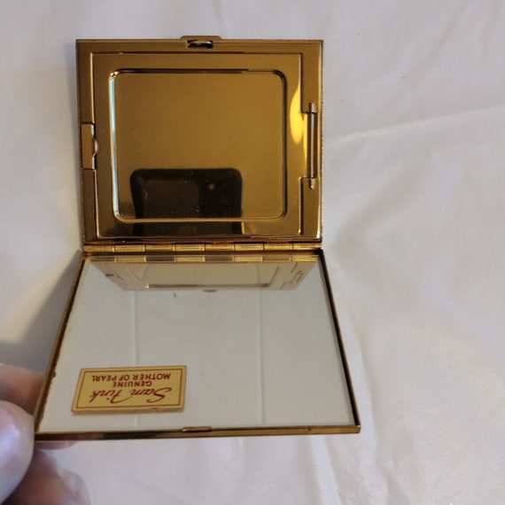 Vintage Sam Fink Mother of Pearl Powder Compact - Gem