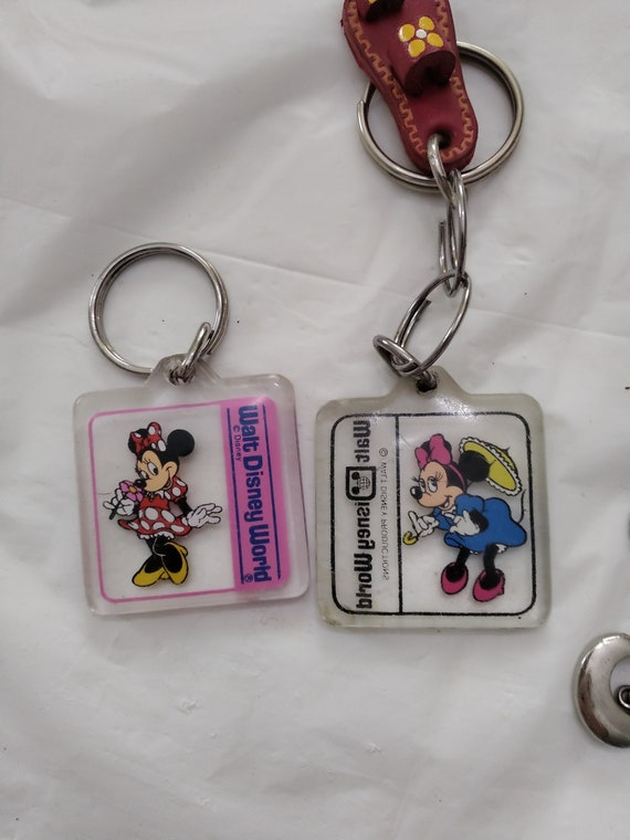 3 pc Vintage Disney Keychains, Minnie Mouse Mickey Mo… - Gem