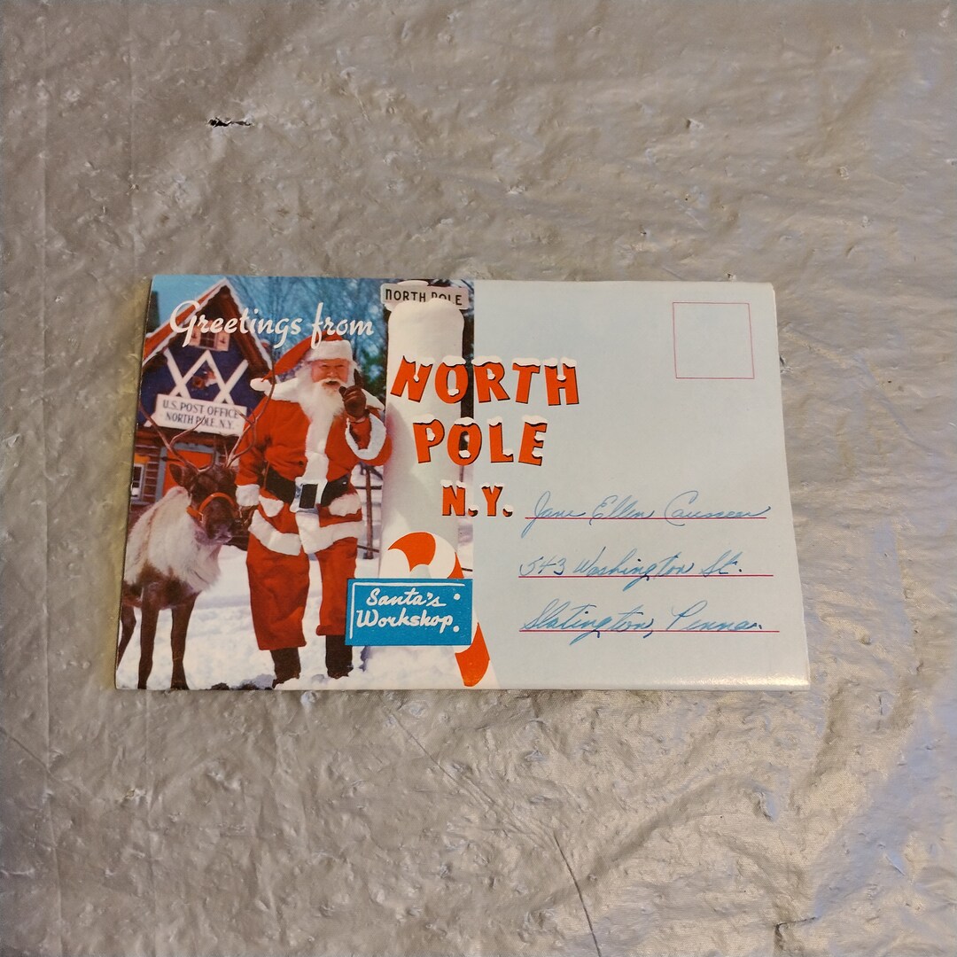 Vintage North Pole New York Fold Out Postcard, Santa Claus Postcard - Etsy