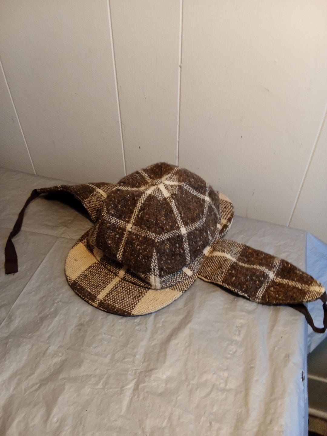 Vintage Checkered Jonathan Richard Irish Tweed Wool Trapper Cap ...