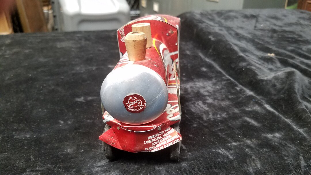 Handmade Coca-cola Can Tin & Wood Train 6.25" Long - Etsy