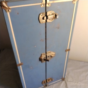 19" Vintage Metal Doll Trunk, Travel Doll Case, Little Girl With Poodle ...