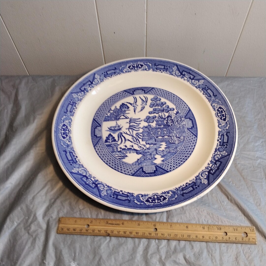 13.5" Royal China Willow Ware Platter - Etsy