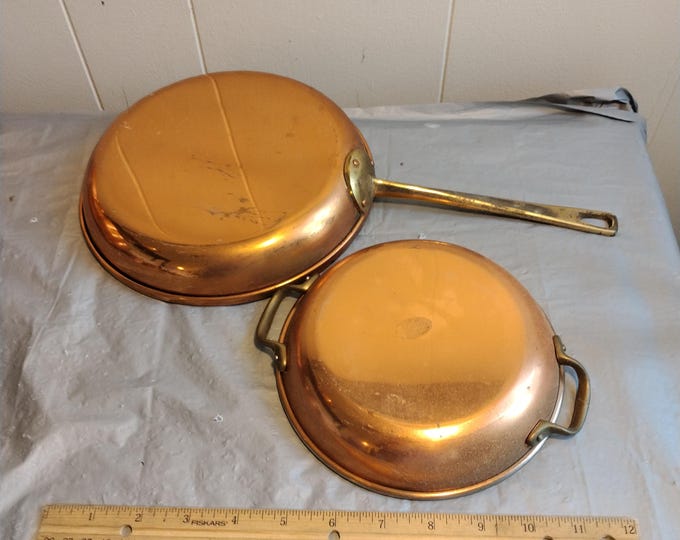 2pc Vintage Copper Cookware, Saucepan, Look and Read Description - Etsy