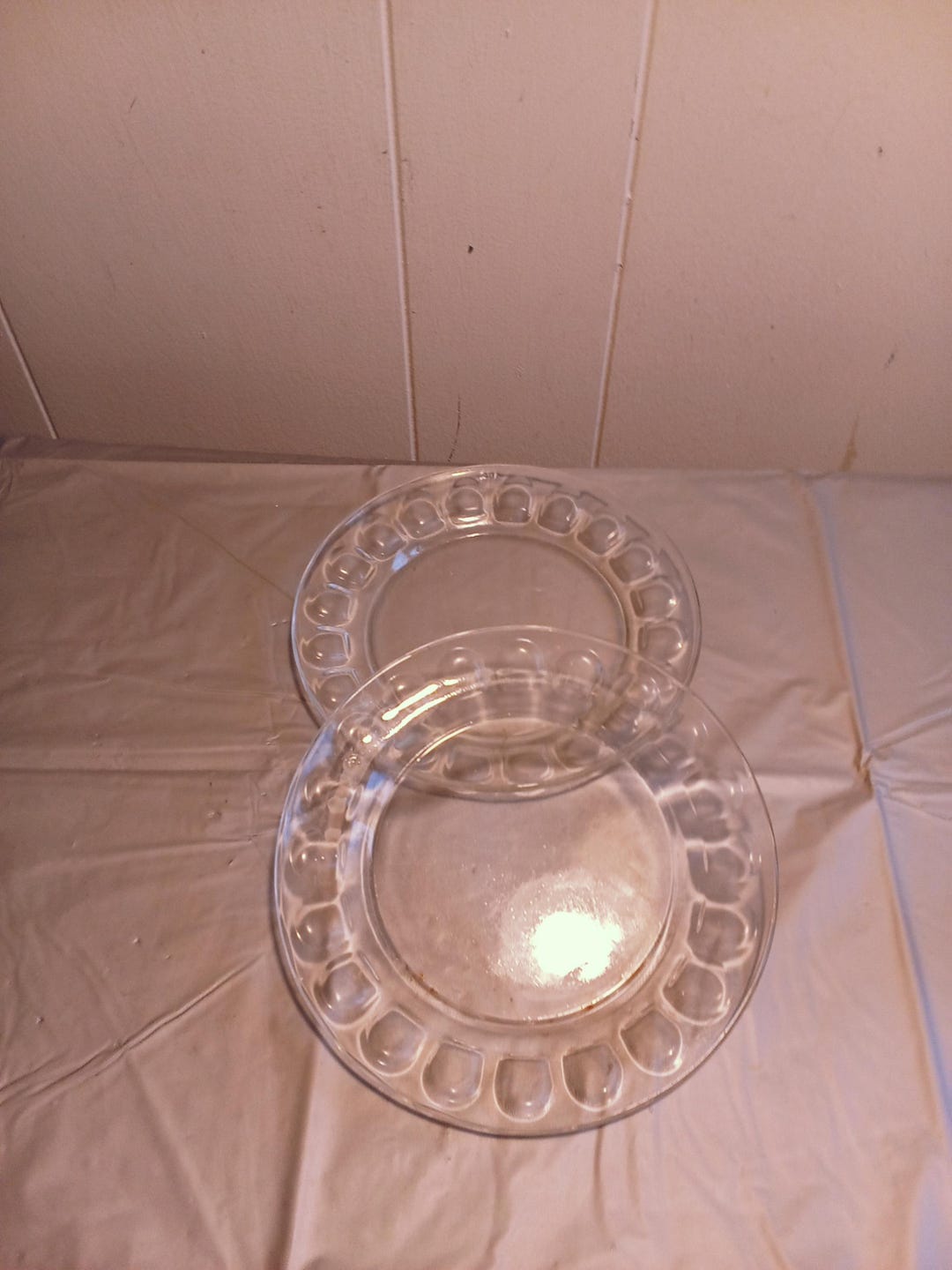 2pc Vintage Arc Clear Glass Thumb Print 6" Plates - Etsy