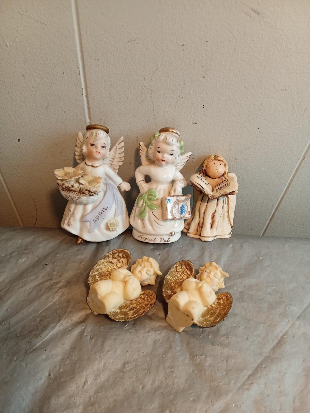 5 Angel Figurines, August Pal Angel, Angel Wing Songbook, Read ...