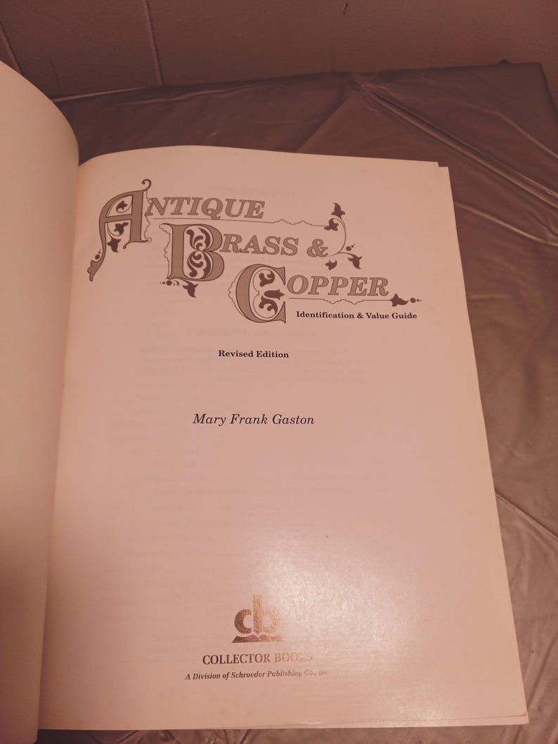 1996 Antique Brass & Copper Identification Book by Mary Frank Gaston - Etsy