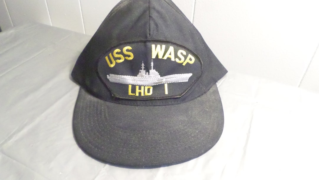 Vintage Ships Hatch USS Wasp LHD I Baseball Cap, Military Baseball Cap ...