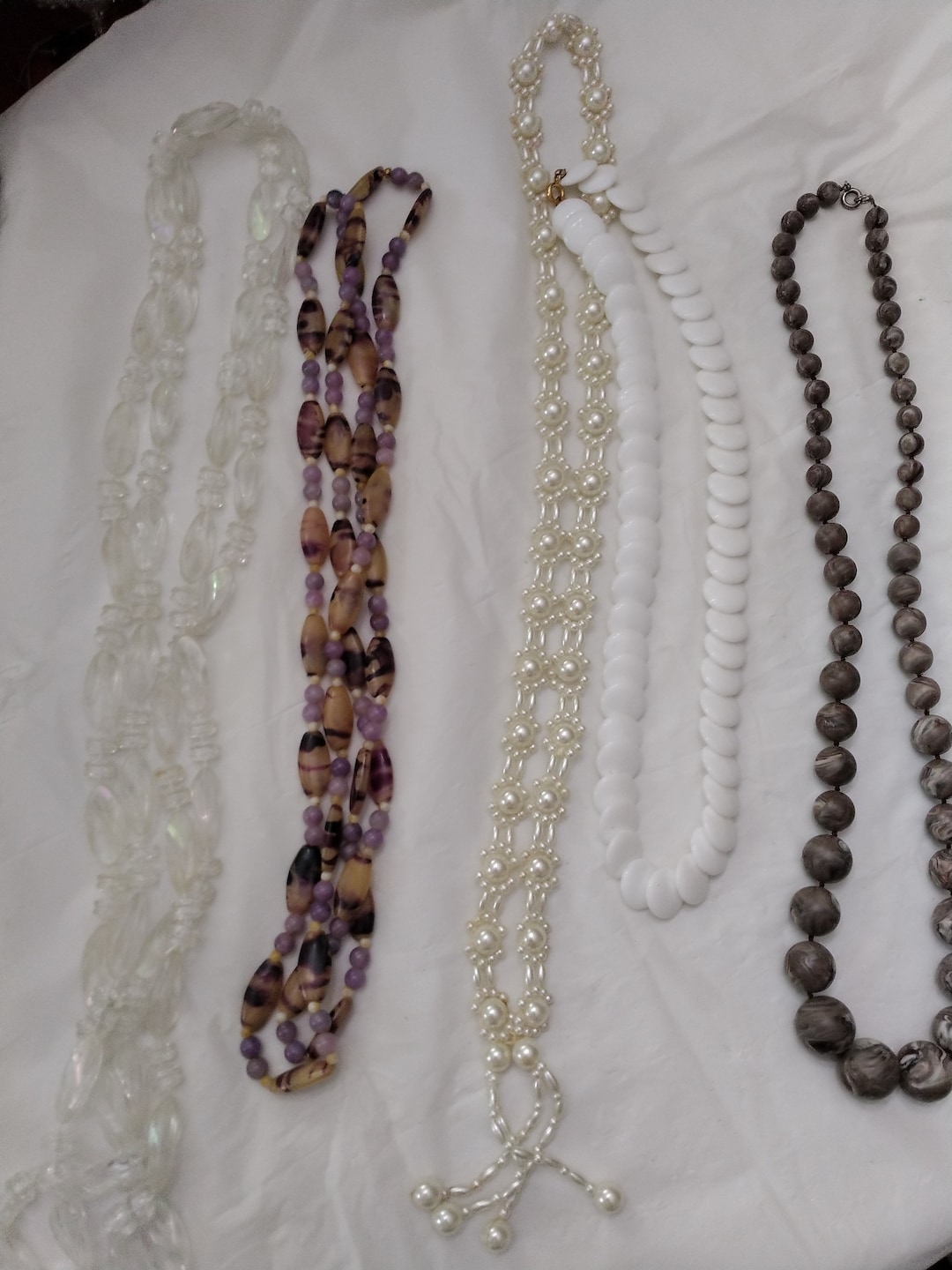 5 Vintage Plastic Bead Necklace, Necklace Lot - Etsy