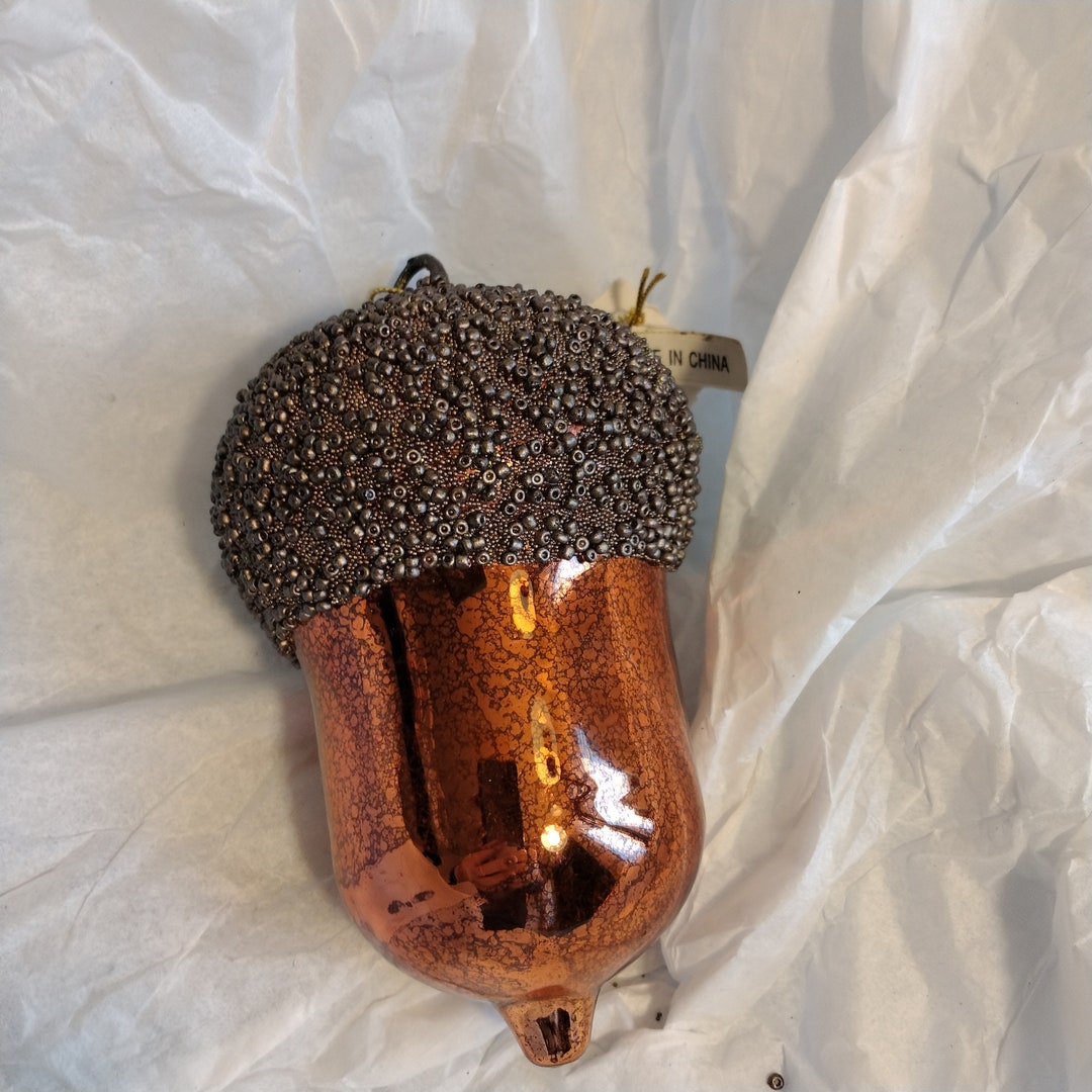 Glass Acorn Ornament With Beads - Etsy