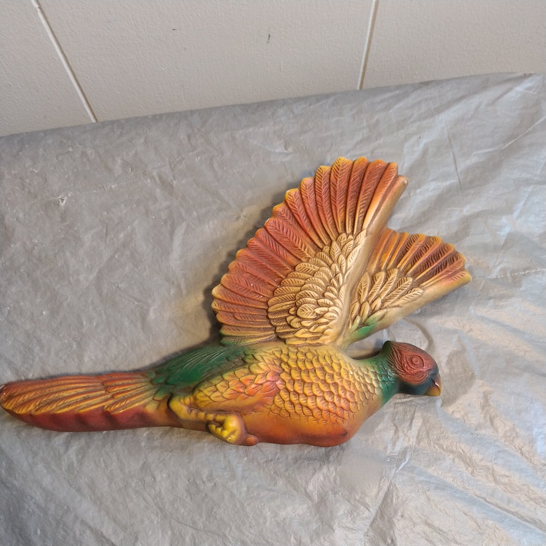 10" Vintage 1960s Millers Studio Chalkware Pheasant Bird Wall Hanging ...
