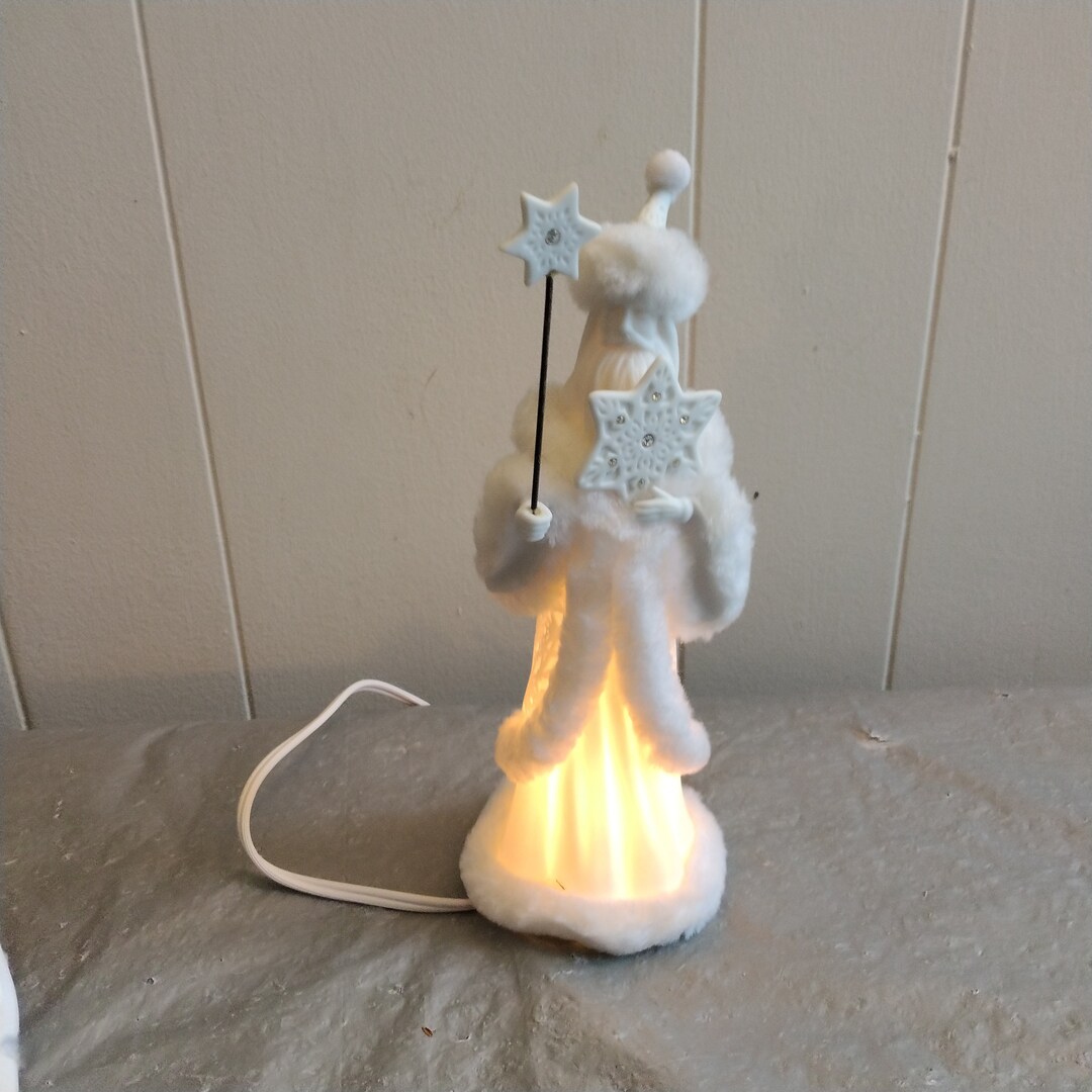 Vintage Roman Lace Illusions Light up White Porcelain Santa - Etsy