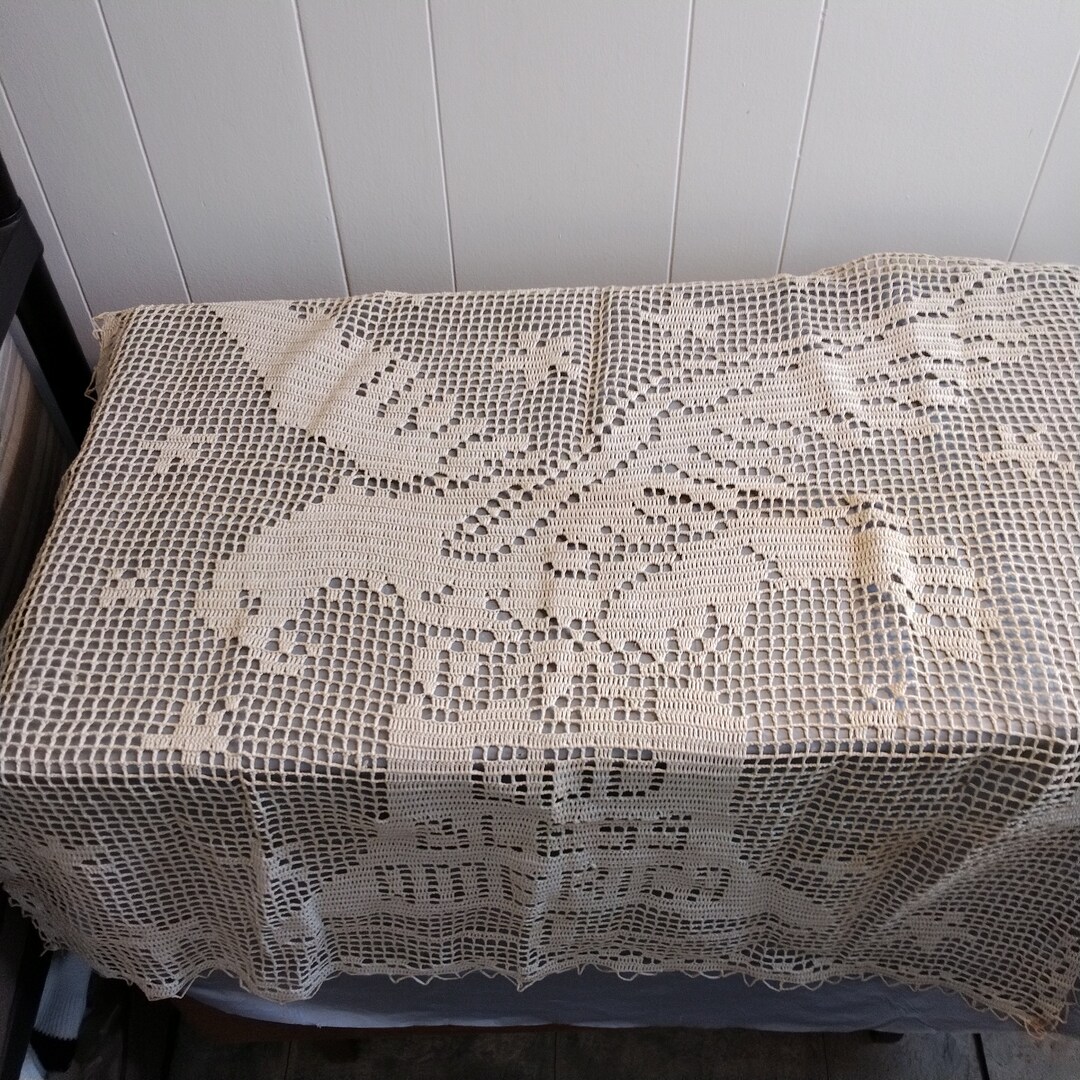 45x36" God Bless America Eagle Crochet Doily Tablecloth - Etsy