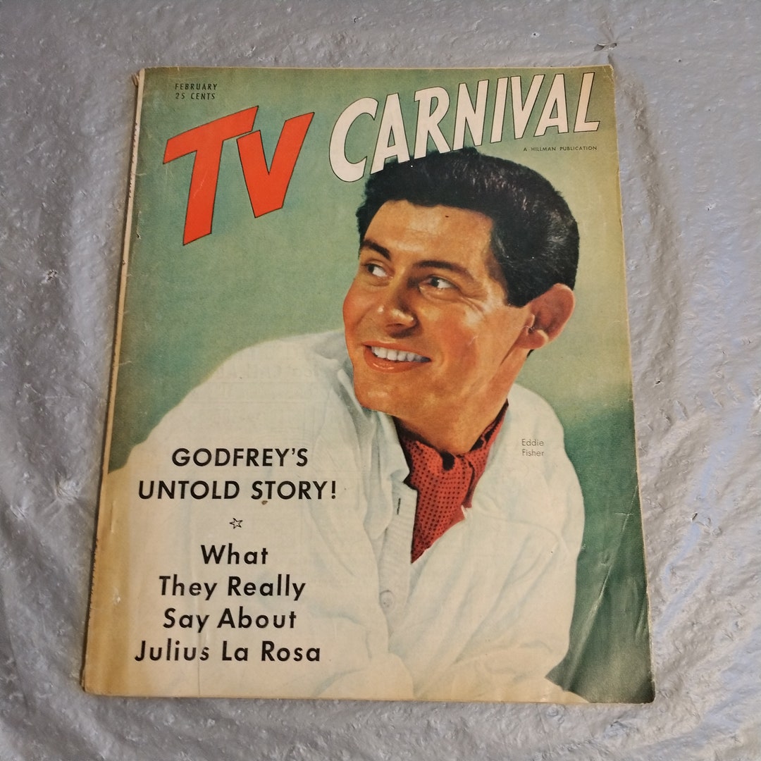 1950s TV Carnival Magazine Eddie Fisher Cover, Dean Martin Jerry Lewis ...