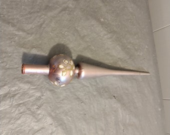 Small Pink Vintage Christmas Glass Tree Topper 7 Inches, Tree Topper ...