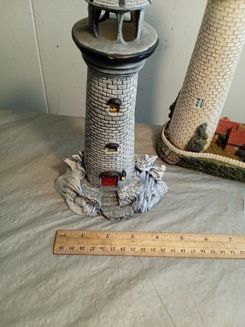 2 Large Lighthouse Figures, One Ceramic Light up Lighthouse - Etsy